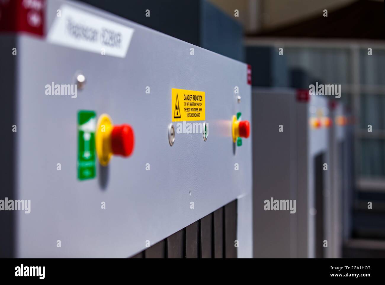 Khorgos, Kazakhstan - June 05, 2012: Close up photo of X-ray machines ...