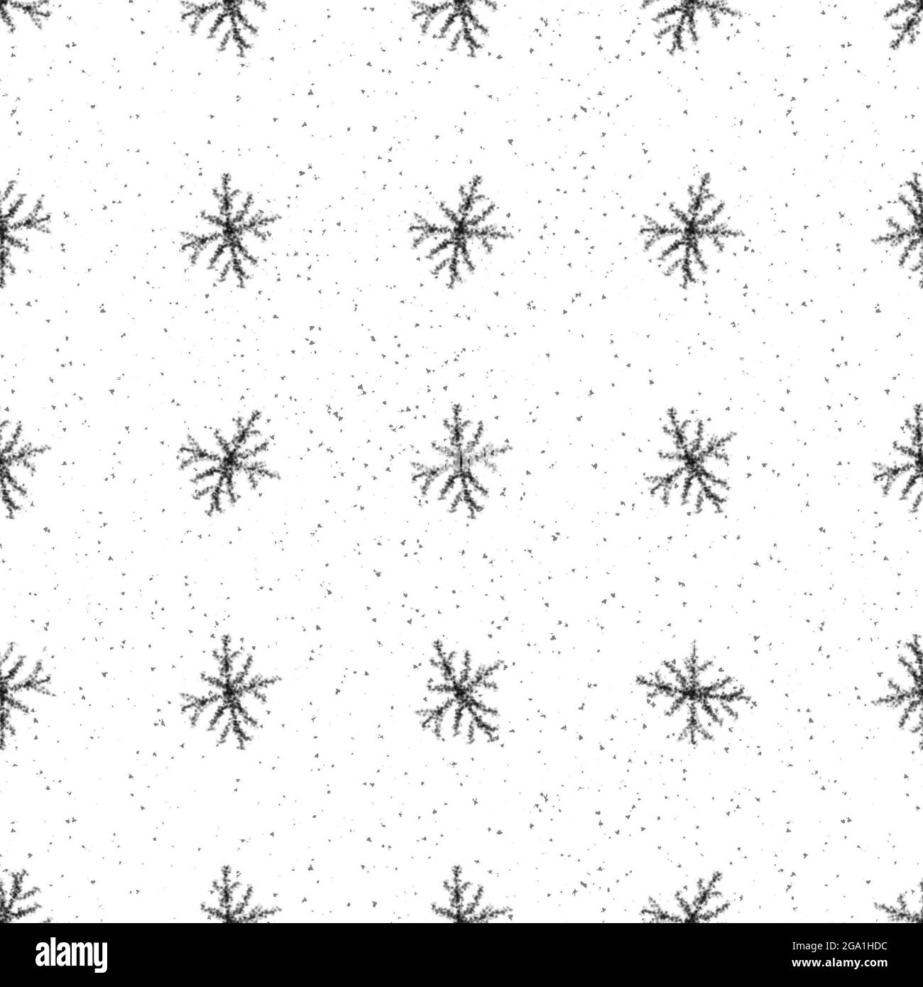 Hand Drawn grey Snowflakes Christmas Seamless Pattern. Subtle Flying ...