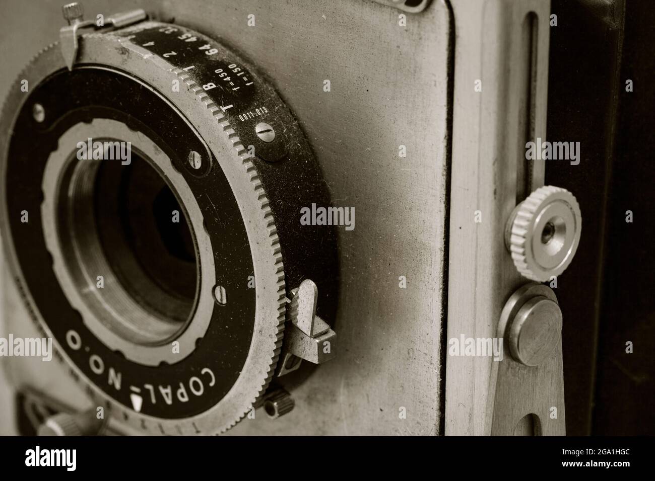 abstract close-up picture of old vintage cameras Stock Photo - Alamy