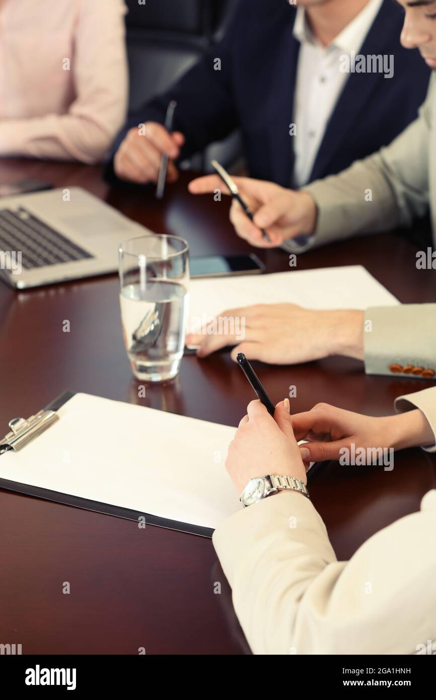 Business conference, close- up Stock Photo - Alamy