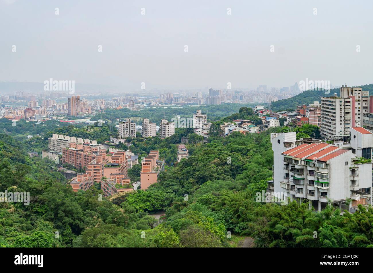 Morning high angle view of the Tucheng District at Taiwan Stock Photo ...