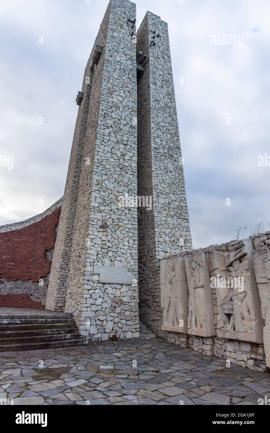 PERUSHTITSA, BULGARIA - DECEMBER 23, 2020: Monument Of The Three ...