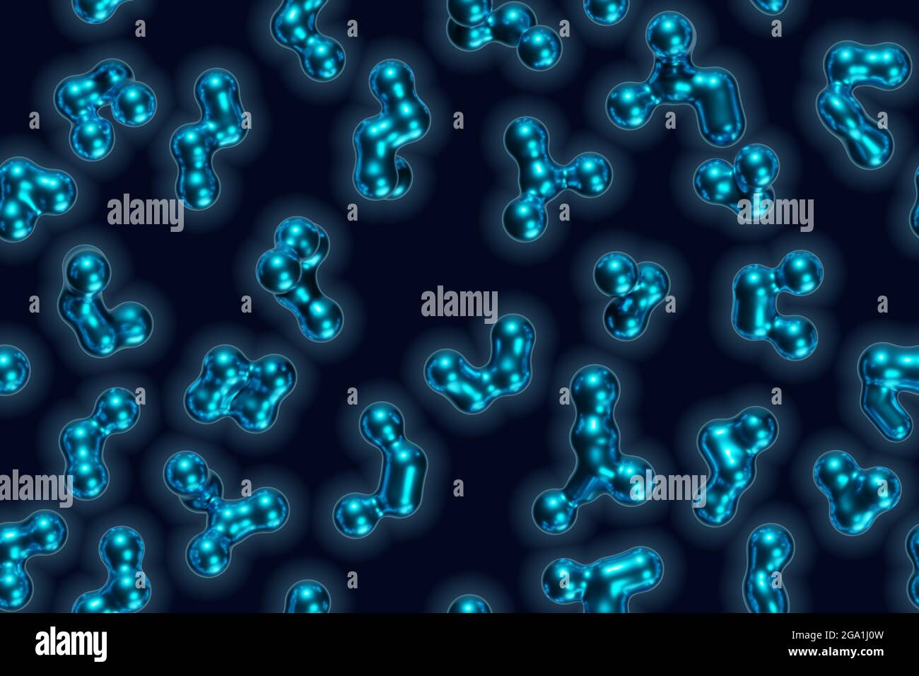 Abstract blue metaballs seamless pattern. 3d illustration Stock Photo - Alamy