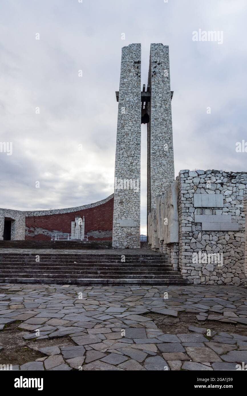 PERUSHTITSA, BULGARIA - DECEMBER 23, 2020: Monument Of The Three ...