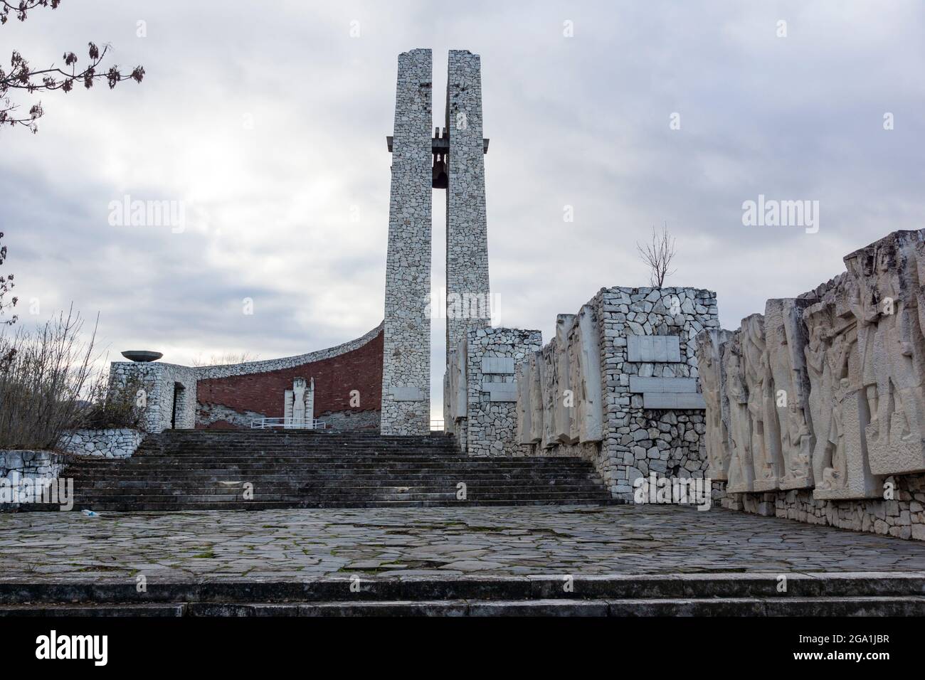 PERUSHTITSA, BULGARIA - DECEMBER 23, 2020: Monument Of The Three ...