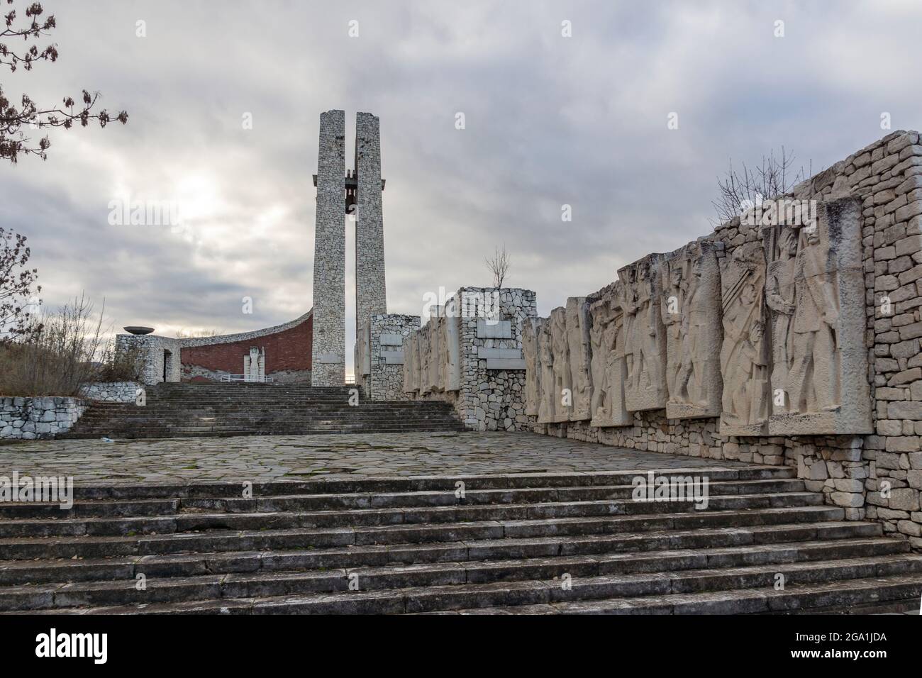 PERUSHTITSA, BULGARIA - DECEMBER 23, 2020: Monument Of The Three ...