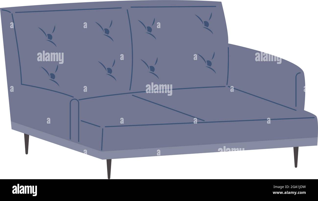 Comfortable and home blue couch design Stock Vector Image & Art - Alamy