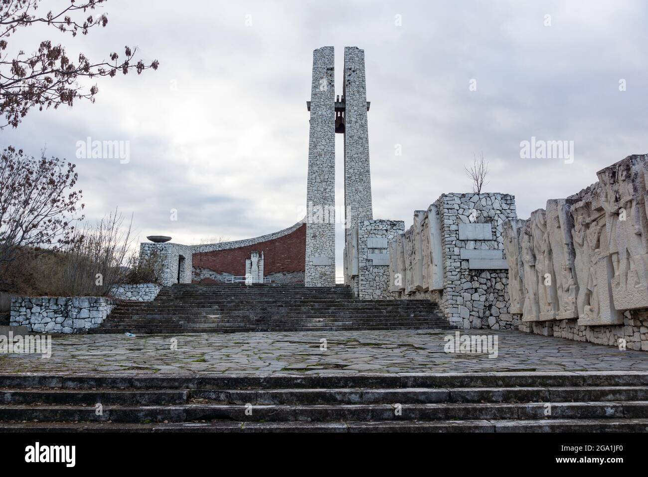 PERUSHTITSA, BULGARIA - DECEMBER 23, 2020: Monument Of The Three ...