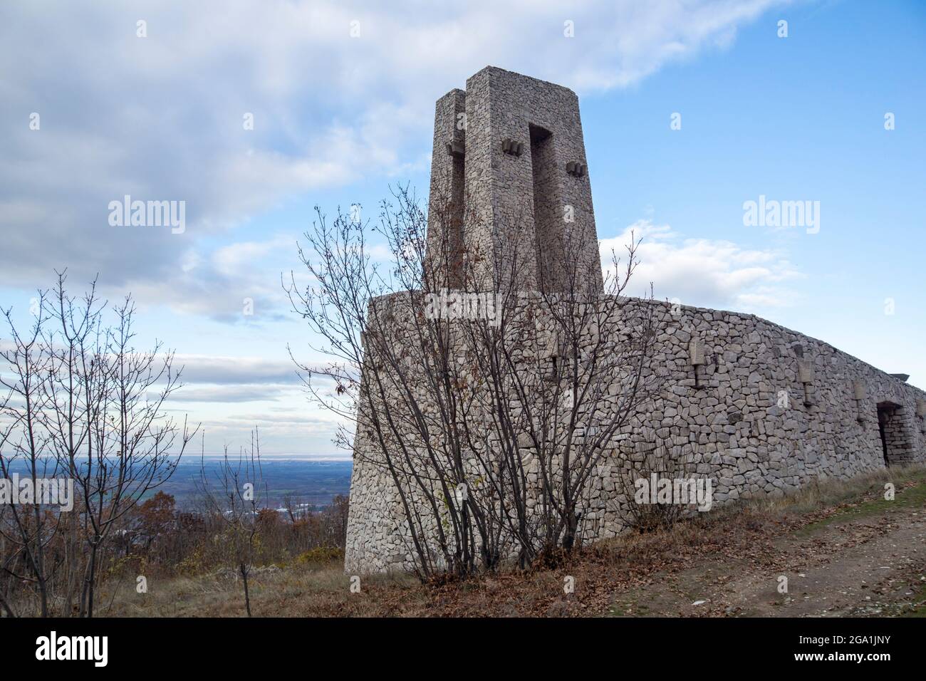PERUSHTITSA, BULGARIA - DECEMBER 23, 2020: Monument Of The Three ...