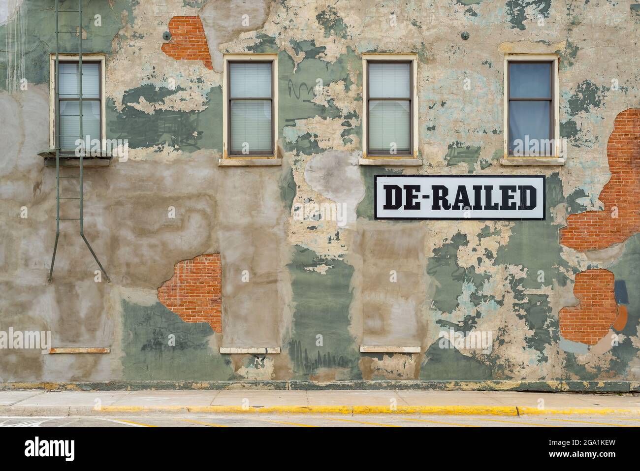 Old weathered exterior wall of building in the Midwest Stock Photo - Alamy
