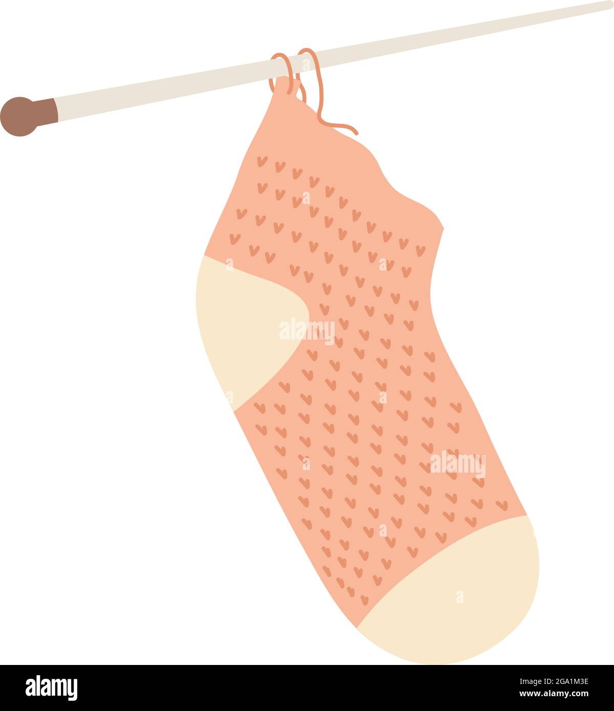 Knitted sock with needles on white background Stock Vector Image & Art ...