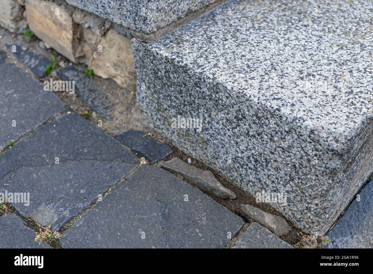 Closeup shot of a granite stone staircase Stock Photo - Alamy