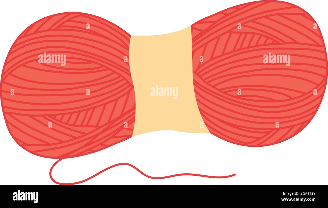 Knitting red yarn on white background Stock Vector Image & Art - Alamy