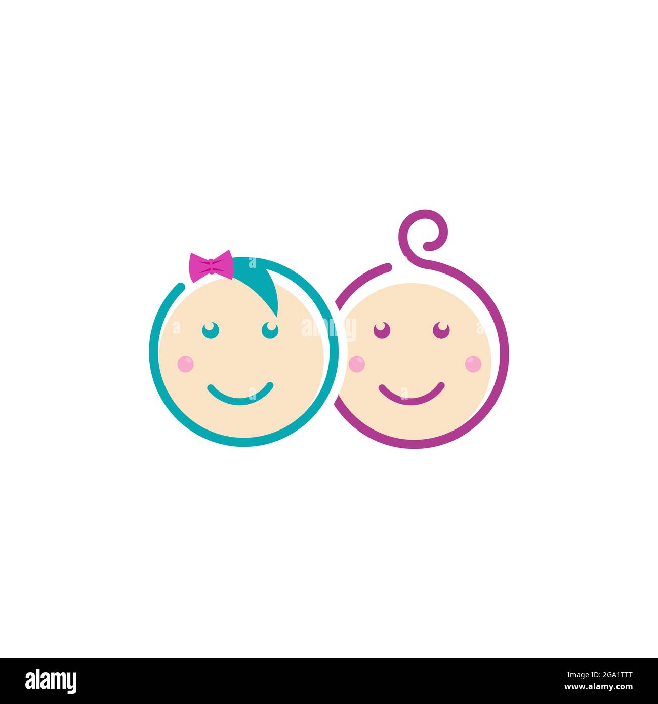 Cute baby logo Vector icon design illustration Template Stock Vector ...