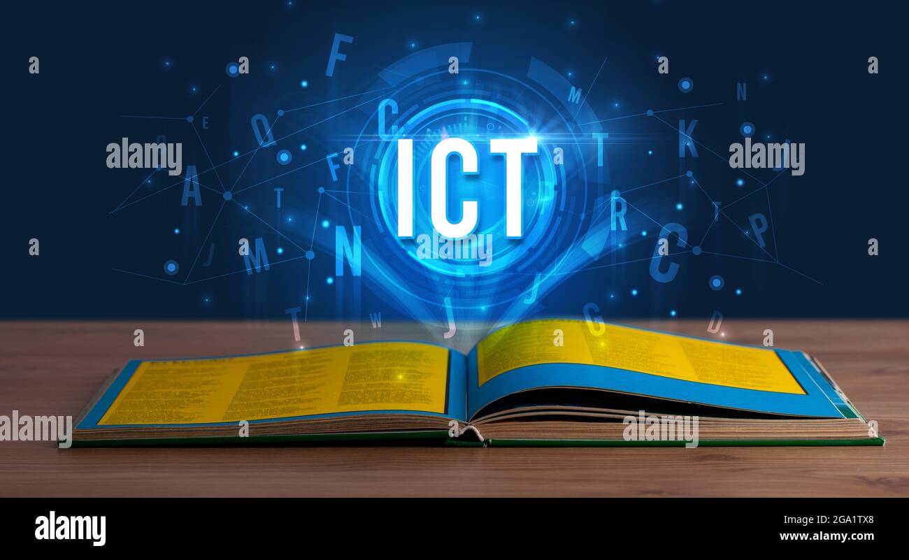 Technology abbreviation coming out from an open book Stock Photo - Alamy