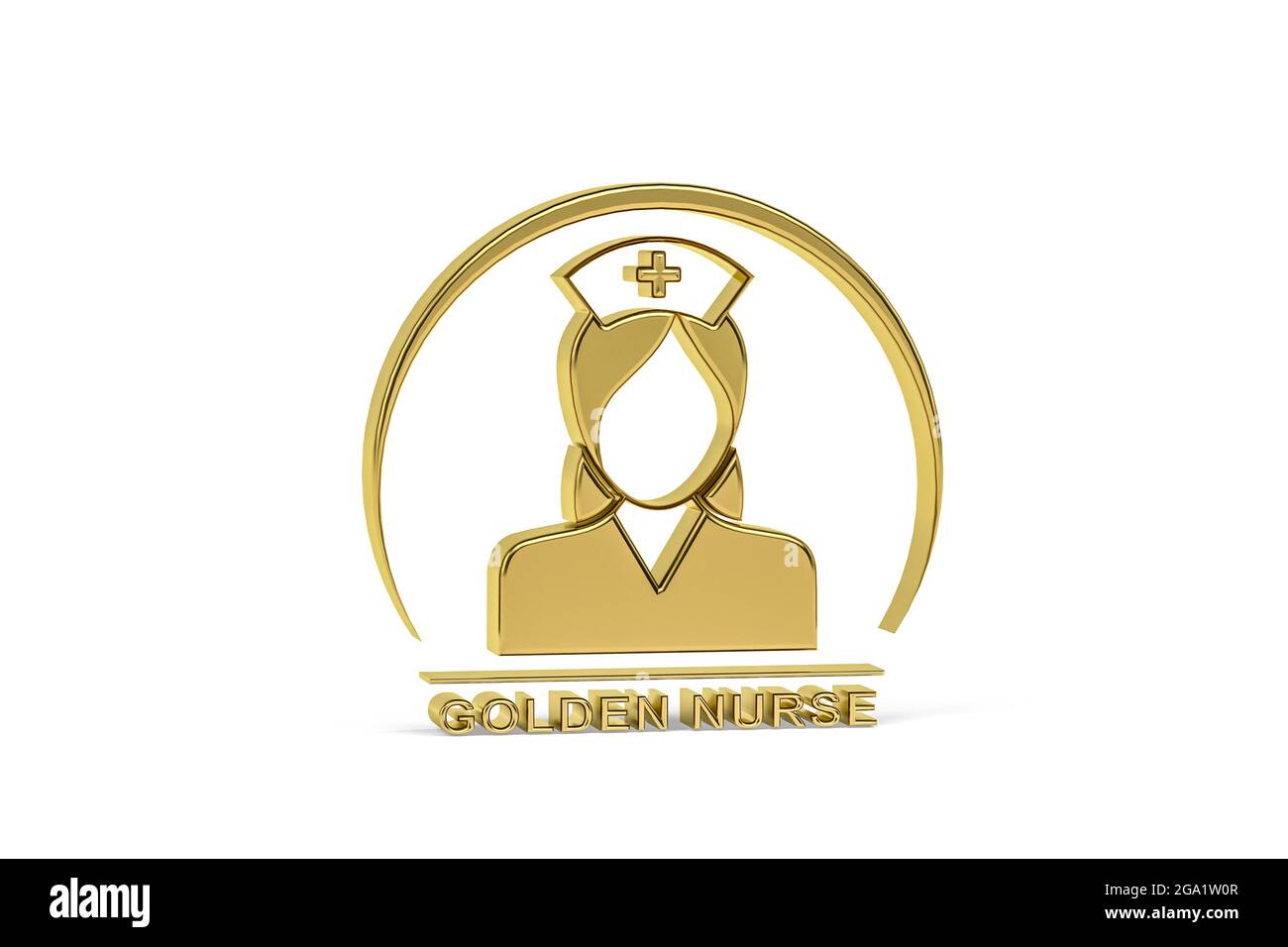 Golden 3d nurse icon isolated on white background - 3D render Stock ...