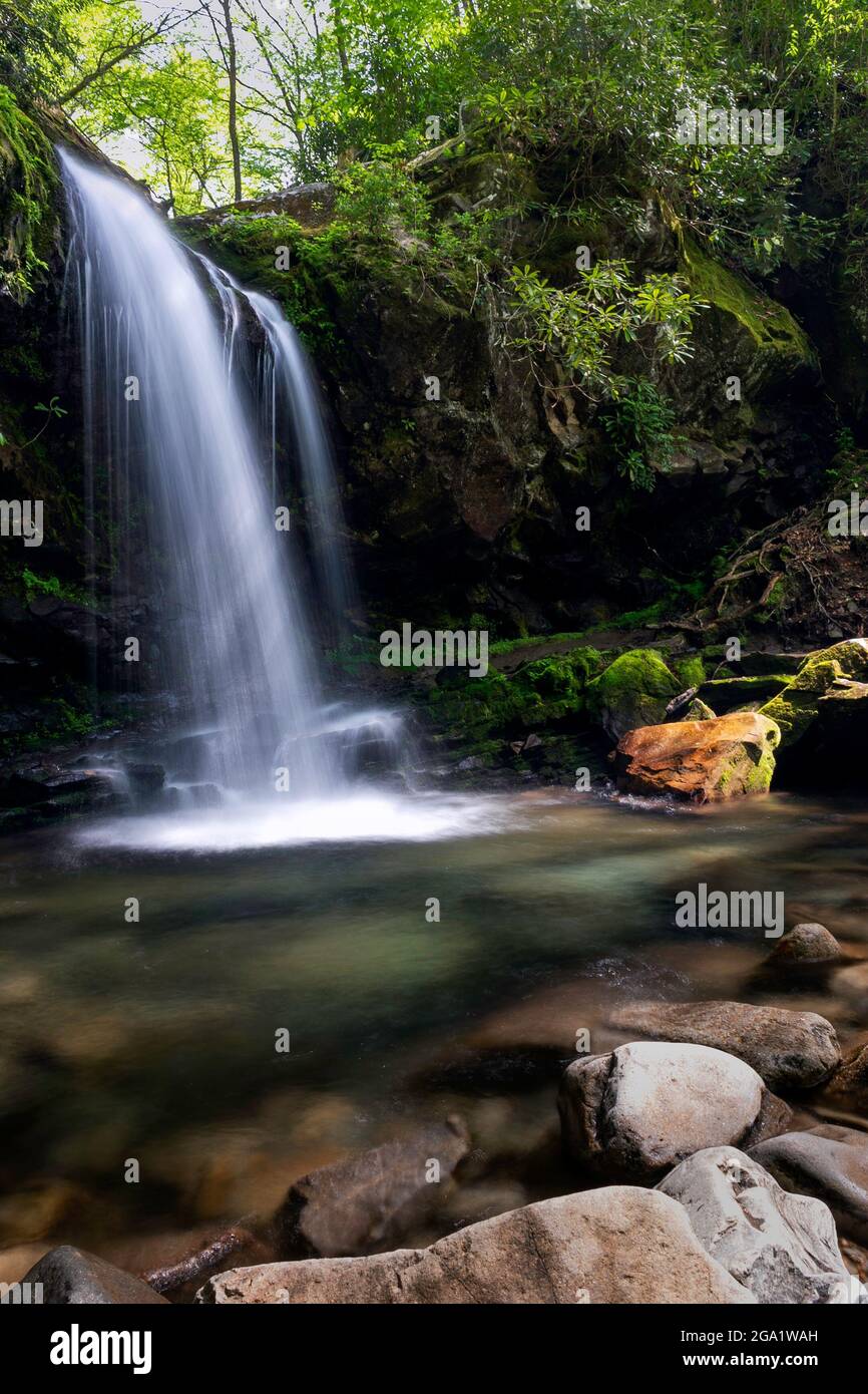 Grotto waterfall landscape Stock Photo - Alamy