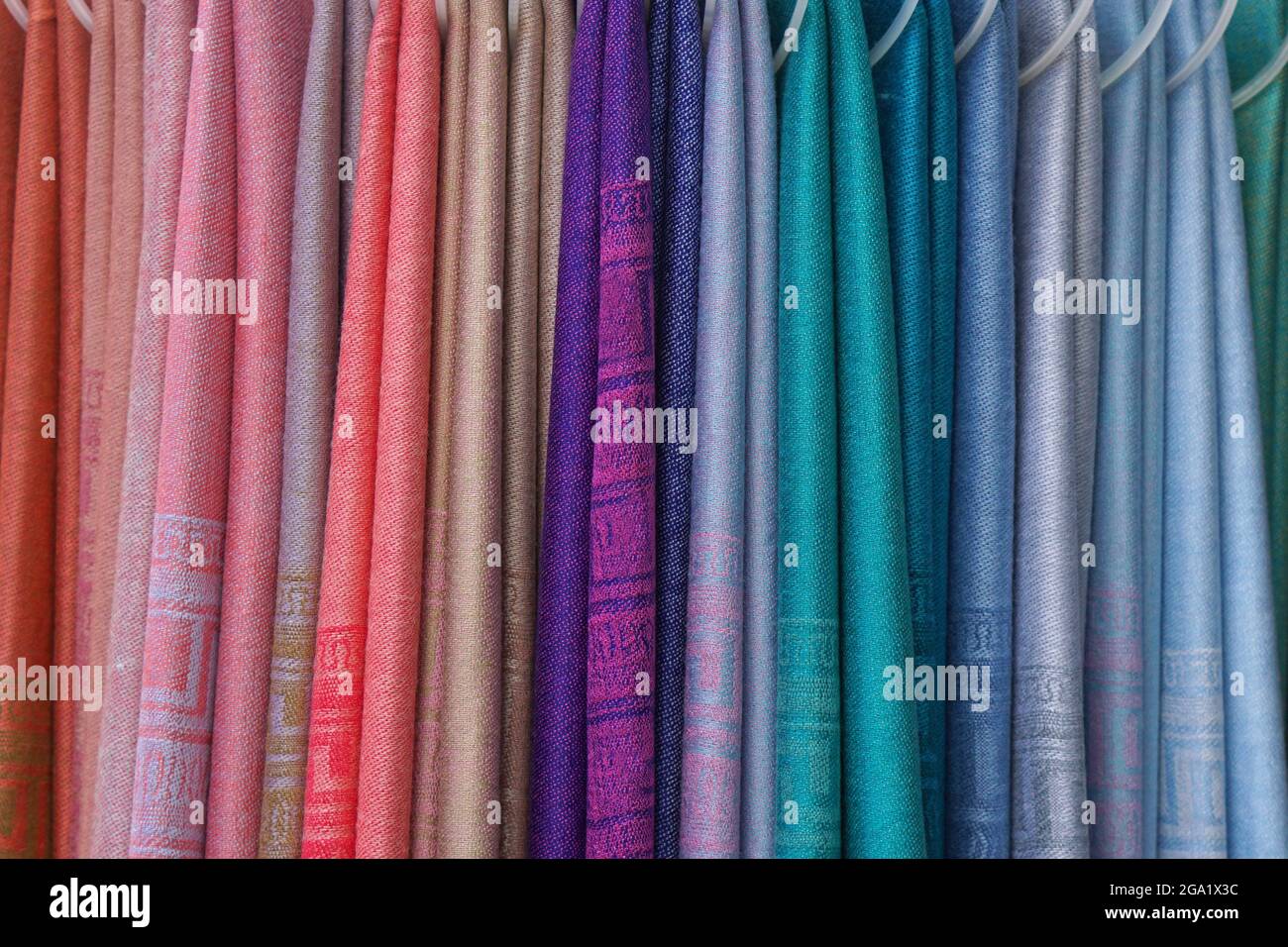 Shawls pashmina color palette scarf clothing Stock Photo - Alamy