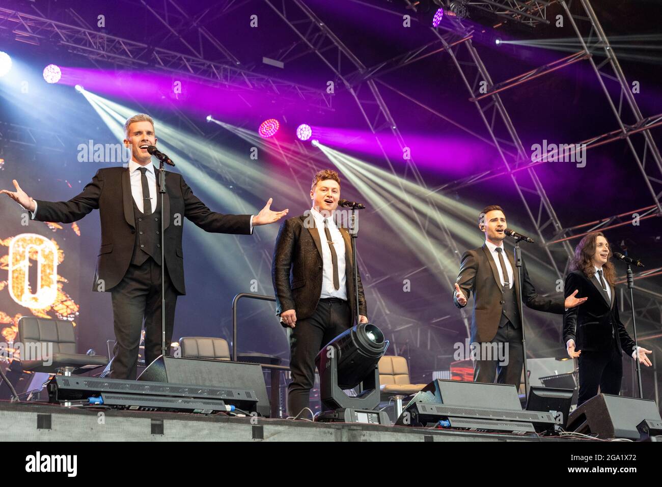 Collabro performing live at a music festival at Maldon, Essex, UK in ...
