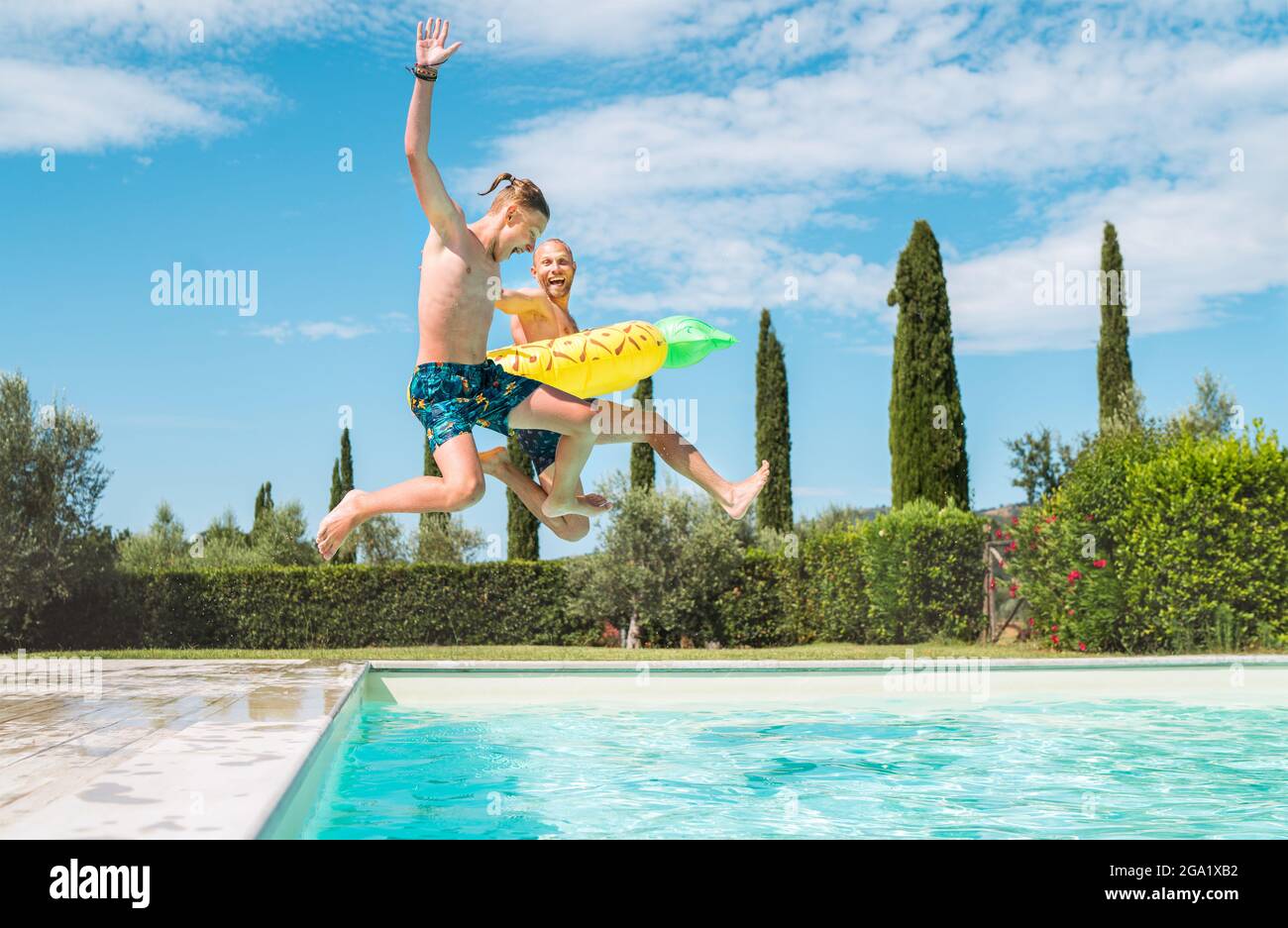 Father Son Swimming Pool High Resolution Stock Photography and Images ...