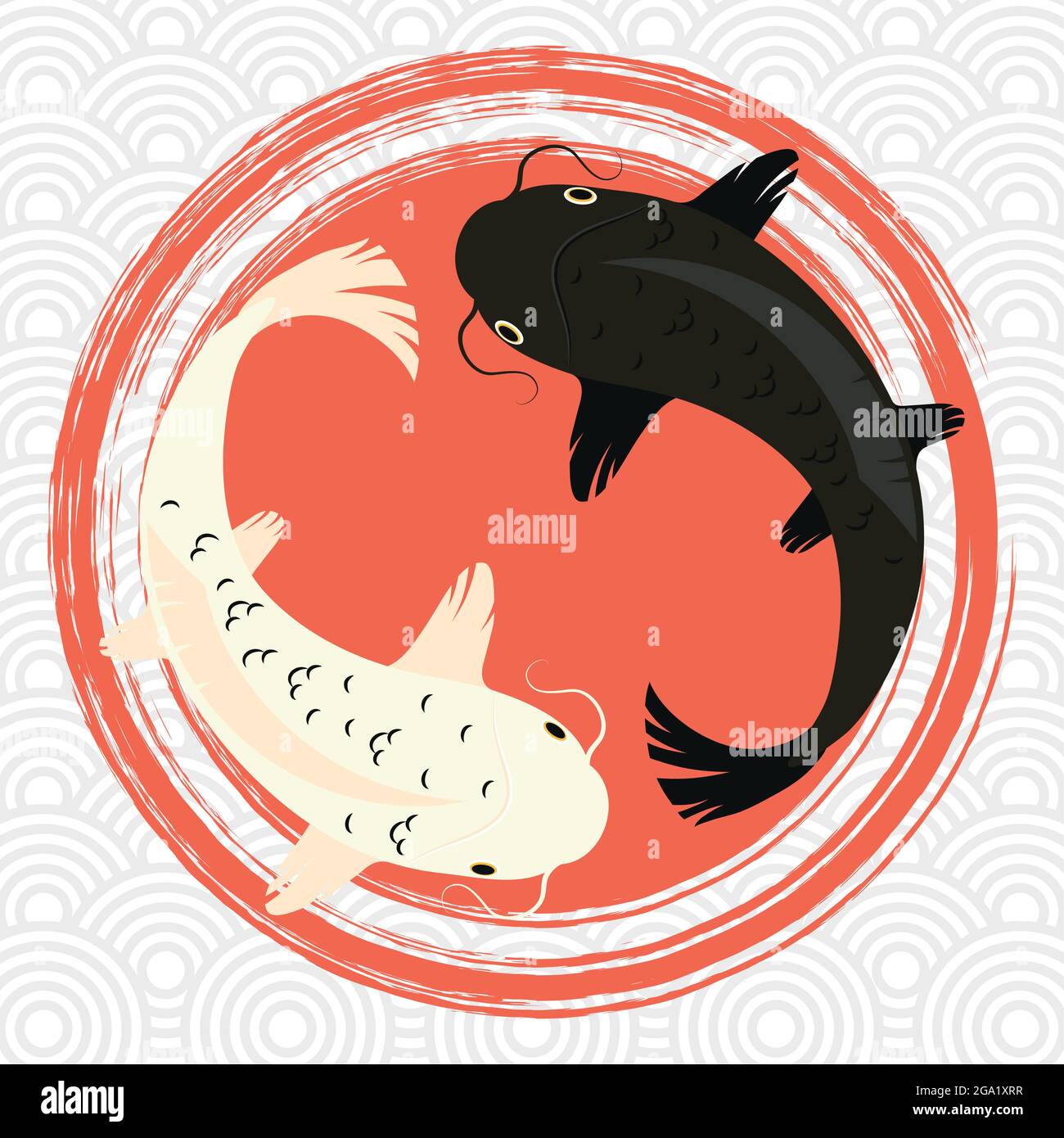 White japanese koi in Stock Vector Images - Alamy