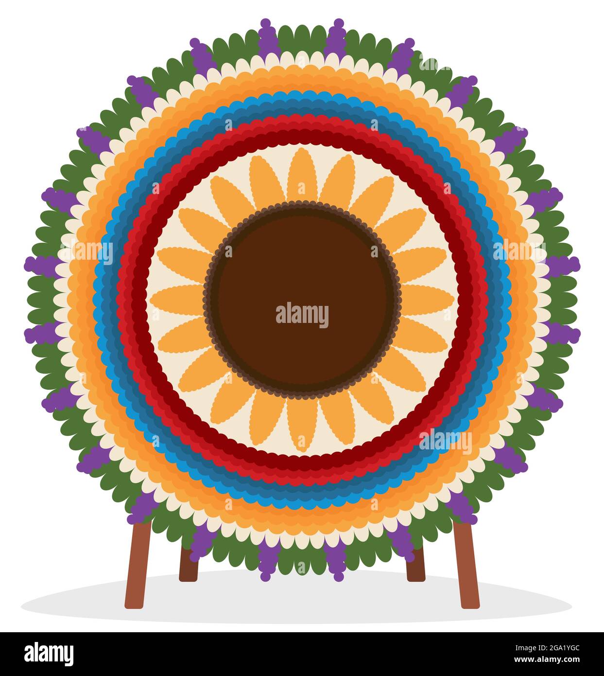 Flat design with traditional and emblematic Silleta with wooden legs ...