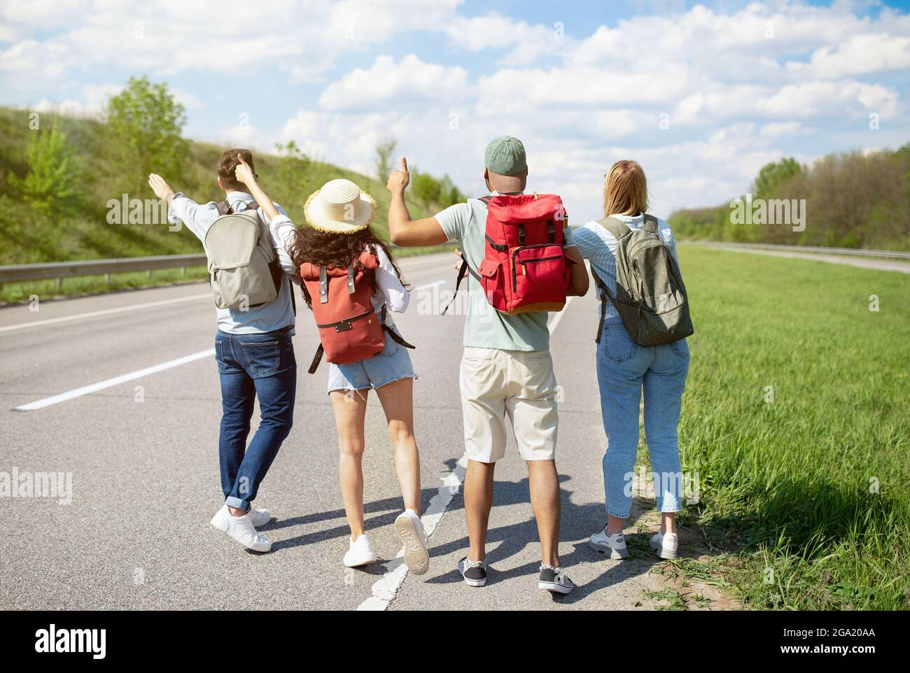 Hitch hike group hi-res stock photography and images - Alamy