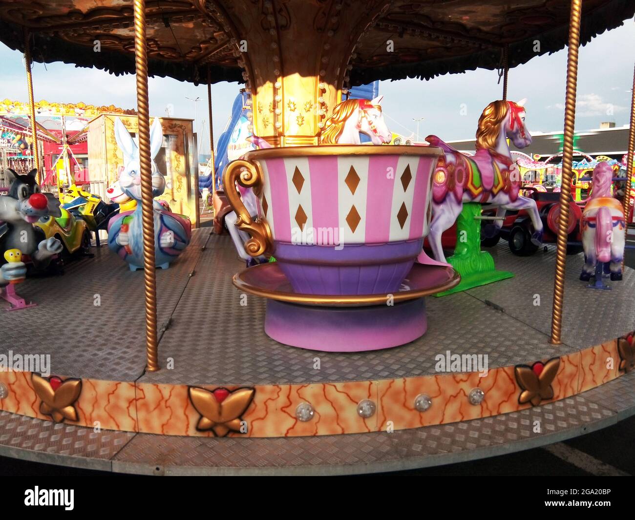 carousel with various animals - for kids Stock Photo - Alamy
