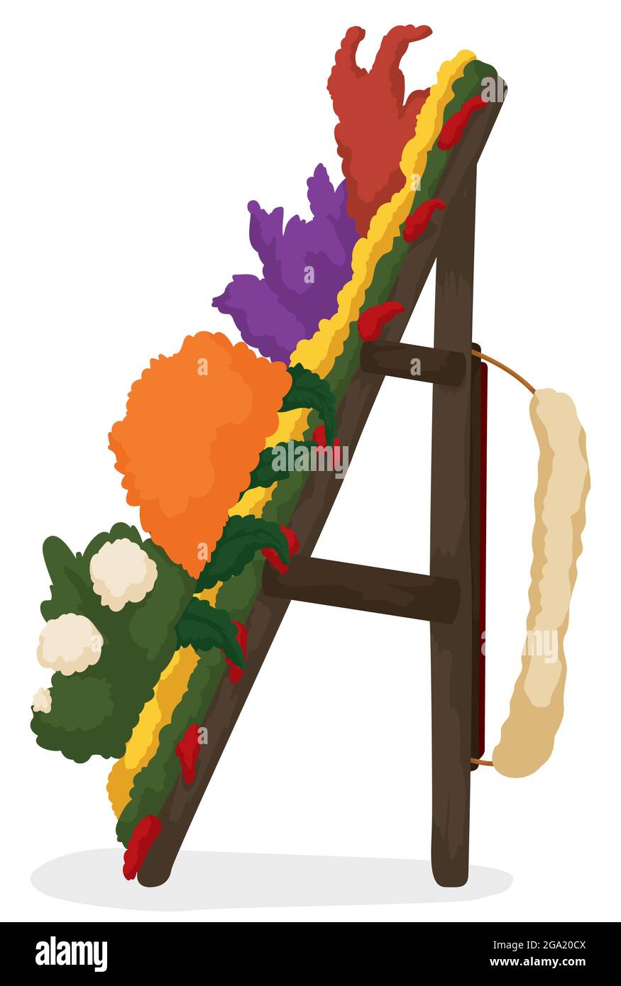 Lateral view of a traditional Silleta decorated with a floral ...