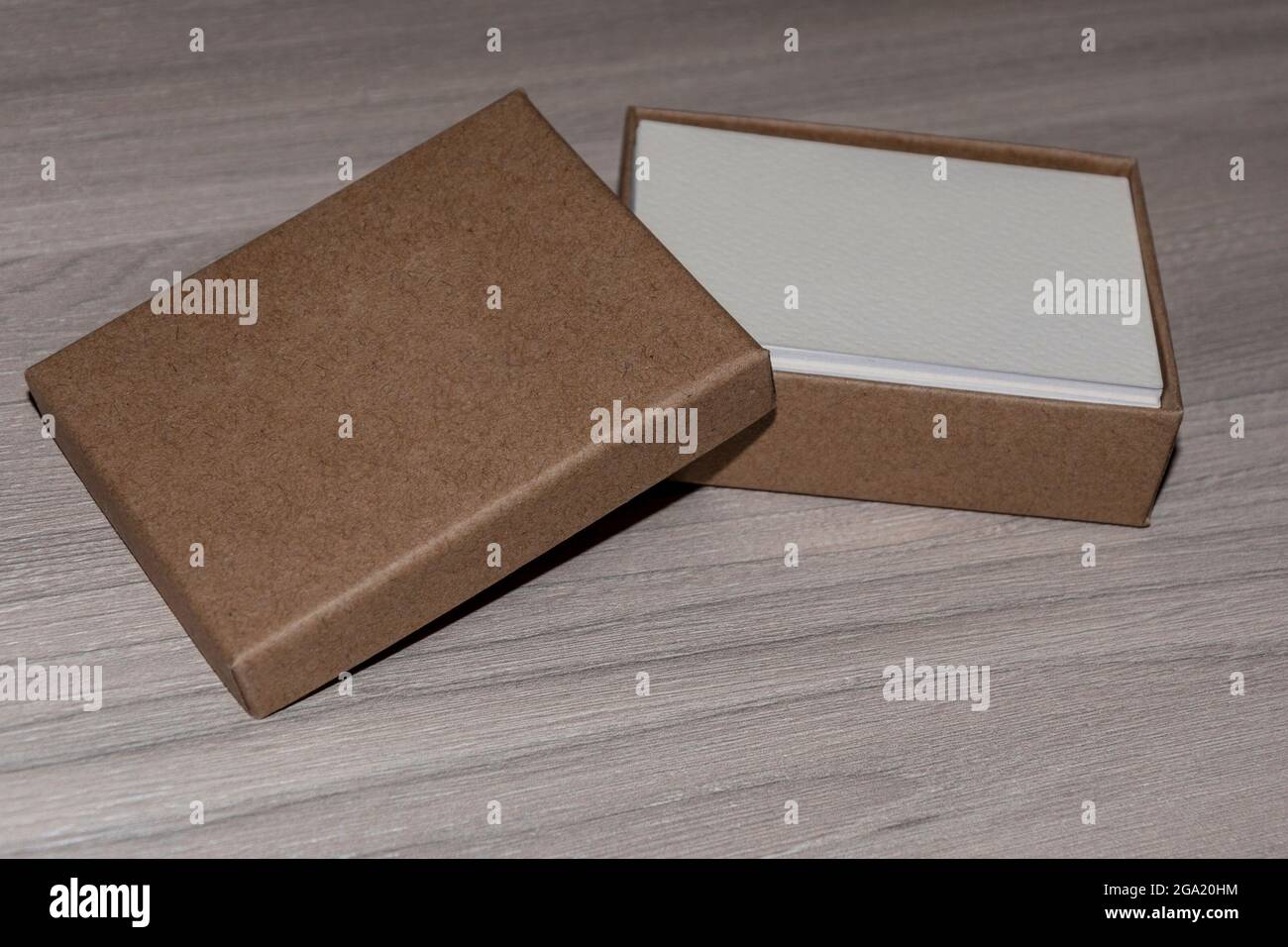 Box with blank business cards Stock Photo - Alamy