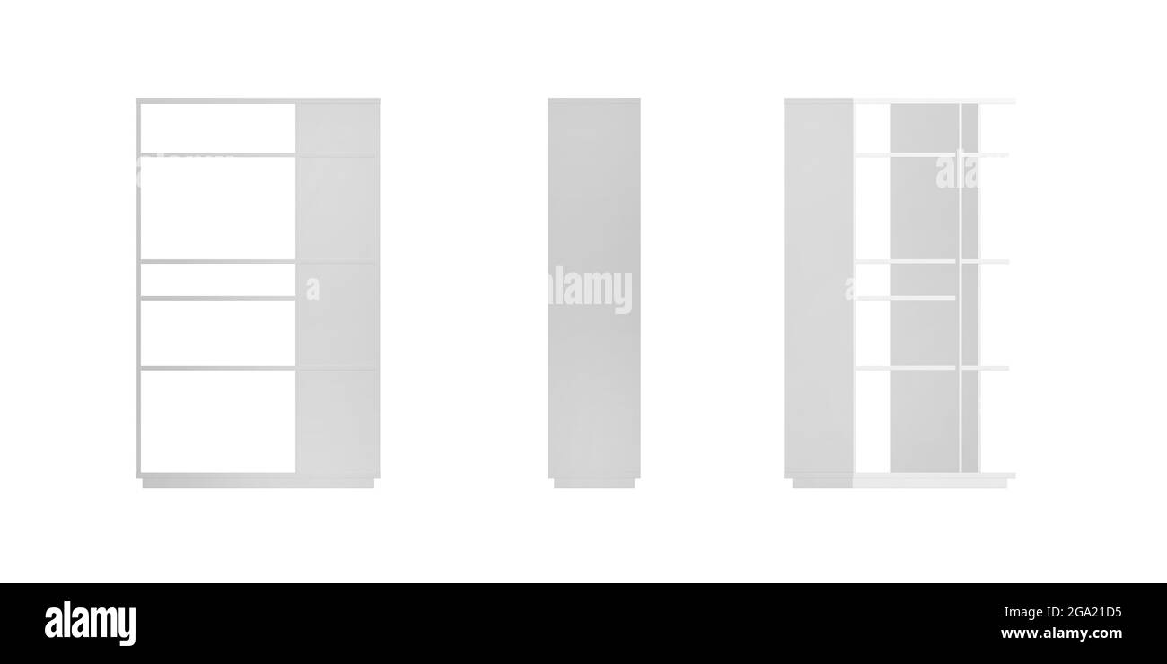 Bookshelf mockup isolated on white background - 3D render Stock Photo ...