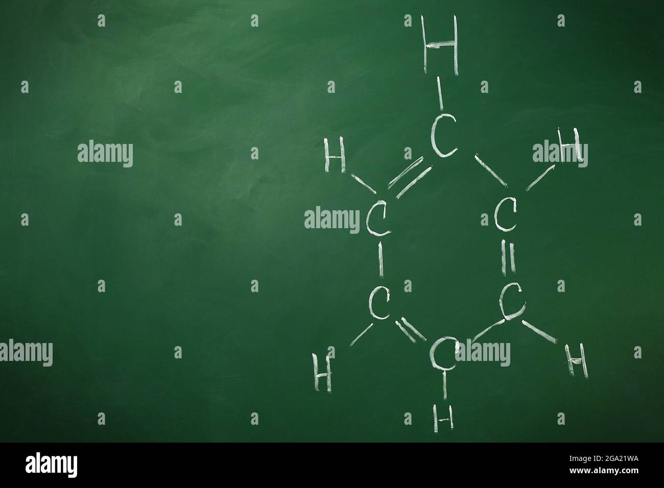 Molecule models and formulas on blackboard background Stock Photo - Alamy