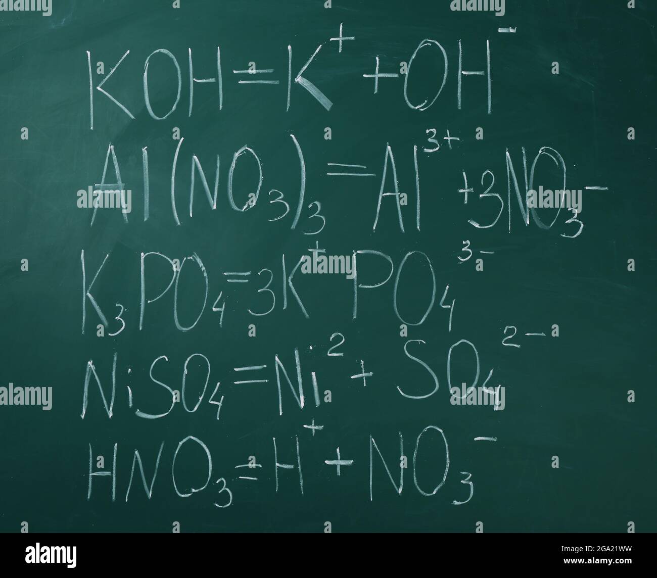 Molecule models and formulas on blackboard background Stock Photo - Alamy