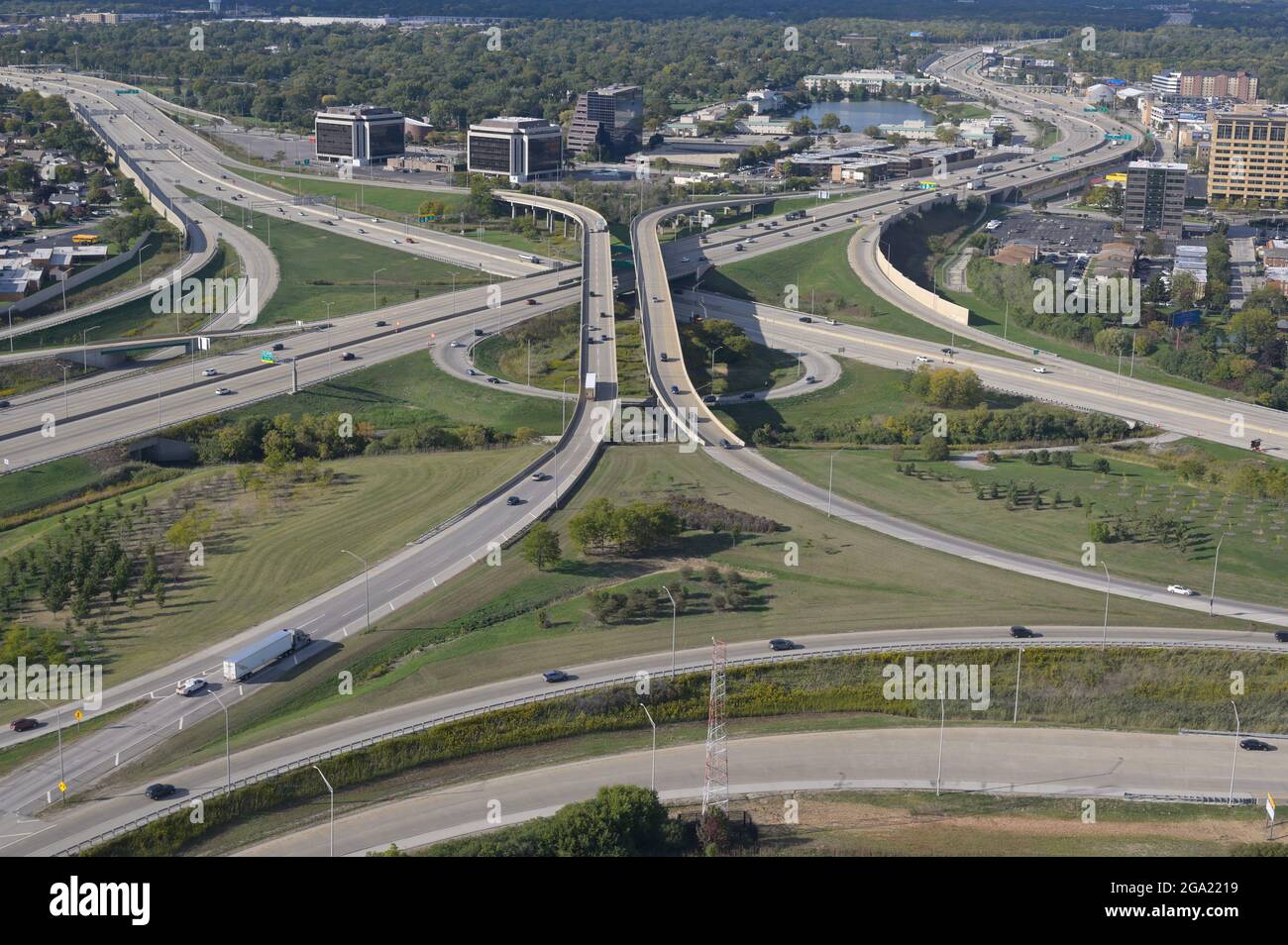Highway junction of I-90 and I-294 near ORD airport, Chicago O'Hare IL Stock Photo - Alamy