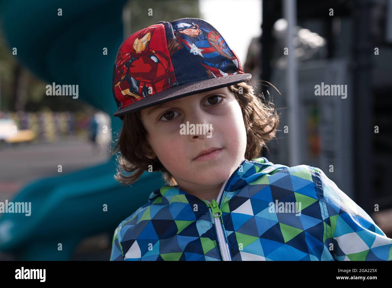 Batumi, Georgia - April 29, 2021: Georgian boy on the playground Stock ...