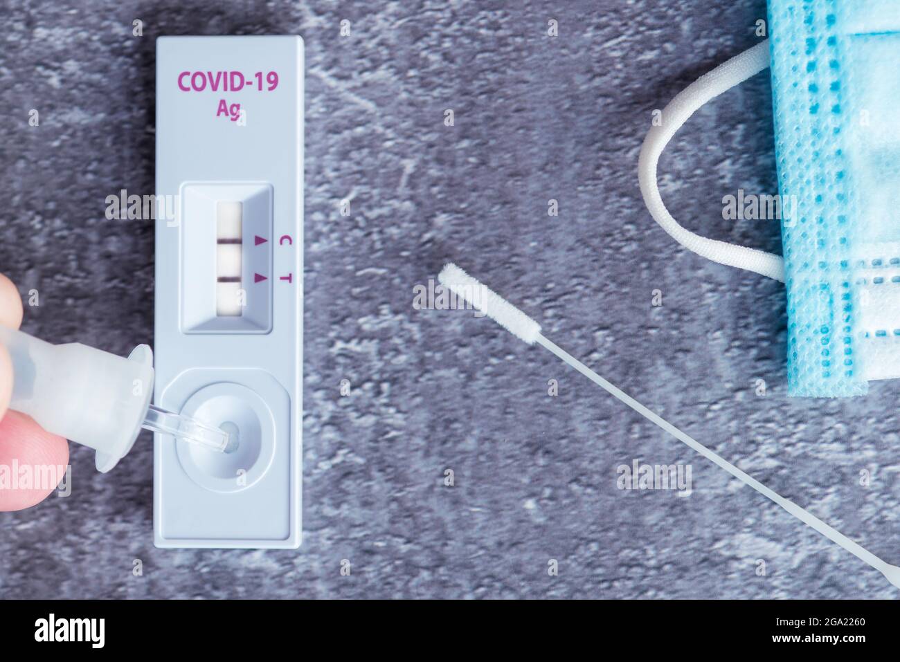 Covid-19 antigen selftest for nasal swab with showing positive result ...