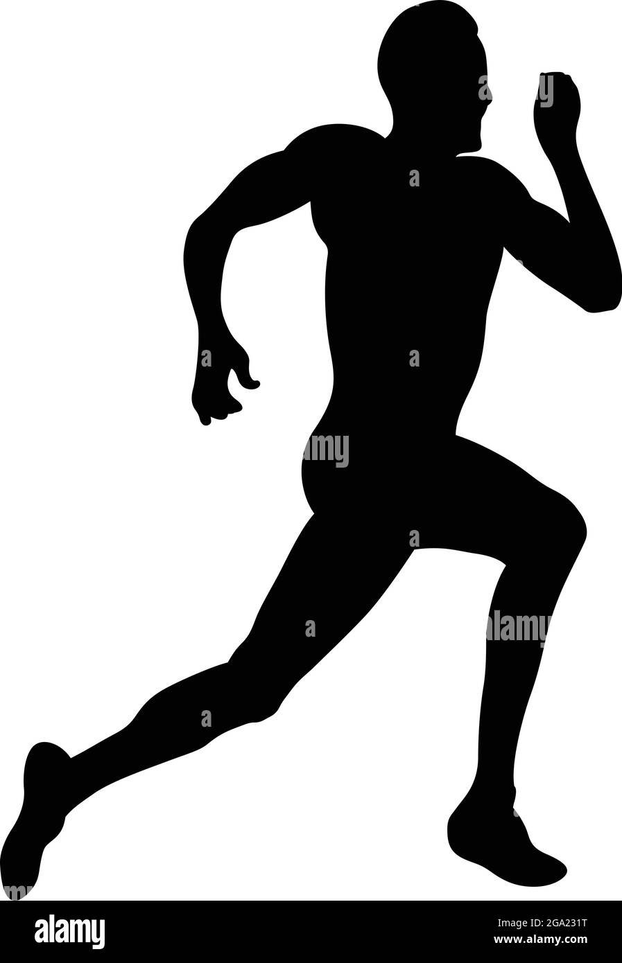 male athlete running sprint race black silhouette Stock Vector Image ...