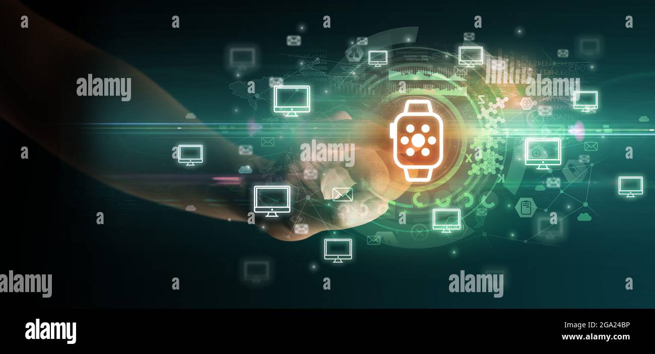 touching with soft gesture multimedia screen with future technology ...