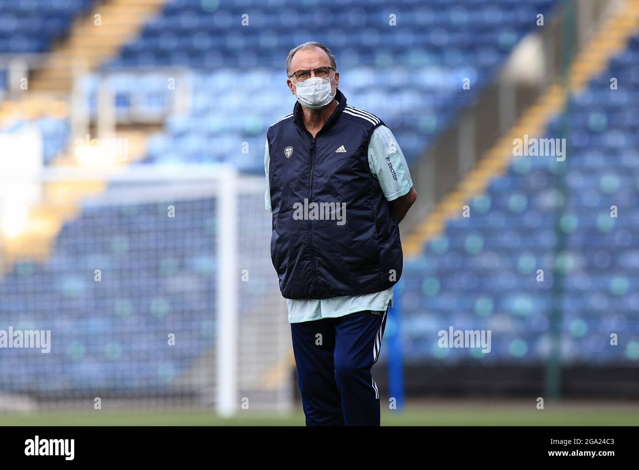 Marcelo Bielsa manager of Leeds United arrives at Ewood Park Stock ...