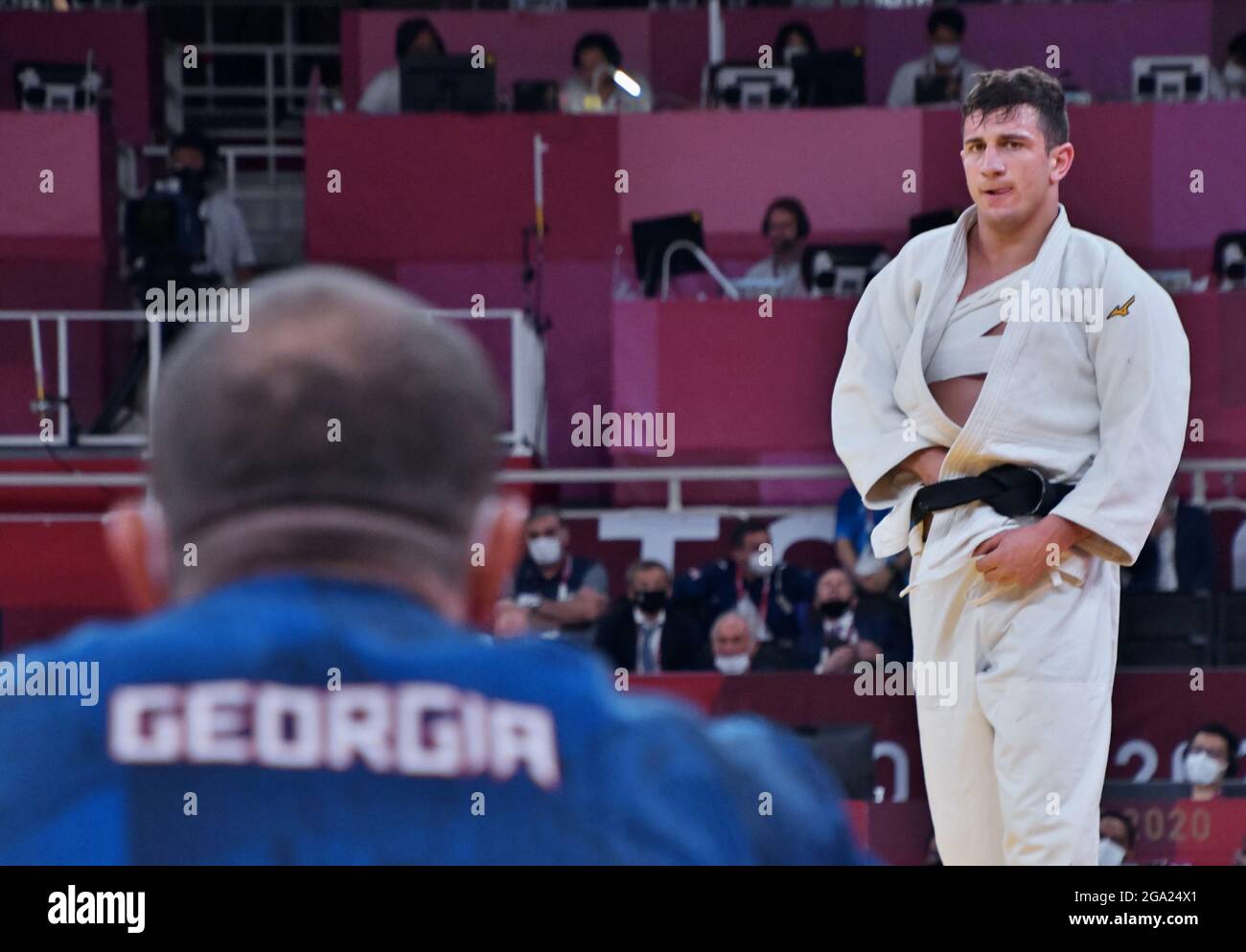 Tokyo, Japan. 28th July, 2021. Georgia's Lasha Bekauri celebrates after ...