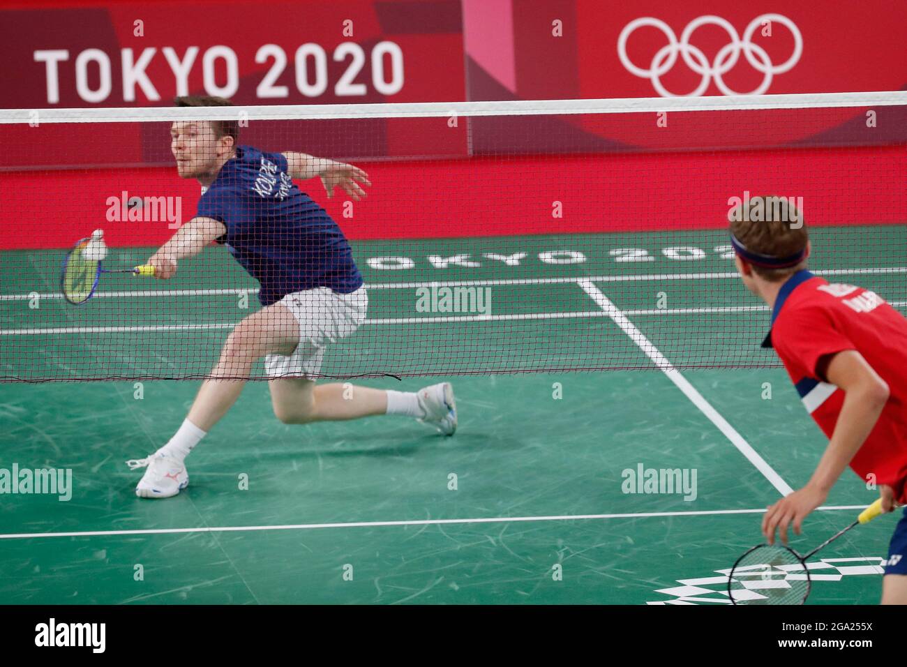 Tokyo, Kanto, Japan. 28th July, 2021. Finland's Kalle Koljonem (blue ...