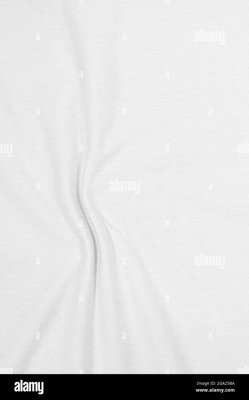 White wavy fabric made of cotton material, wrinkled shape. Fabric ...
