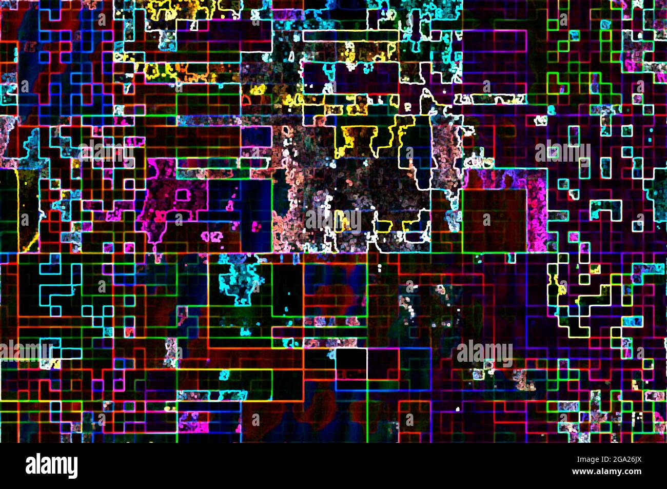 Abstract background of a digital pattern in neon colors Stock Photo - Alamy
