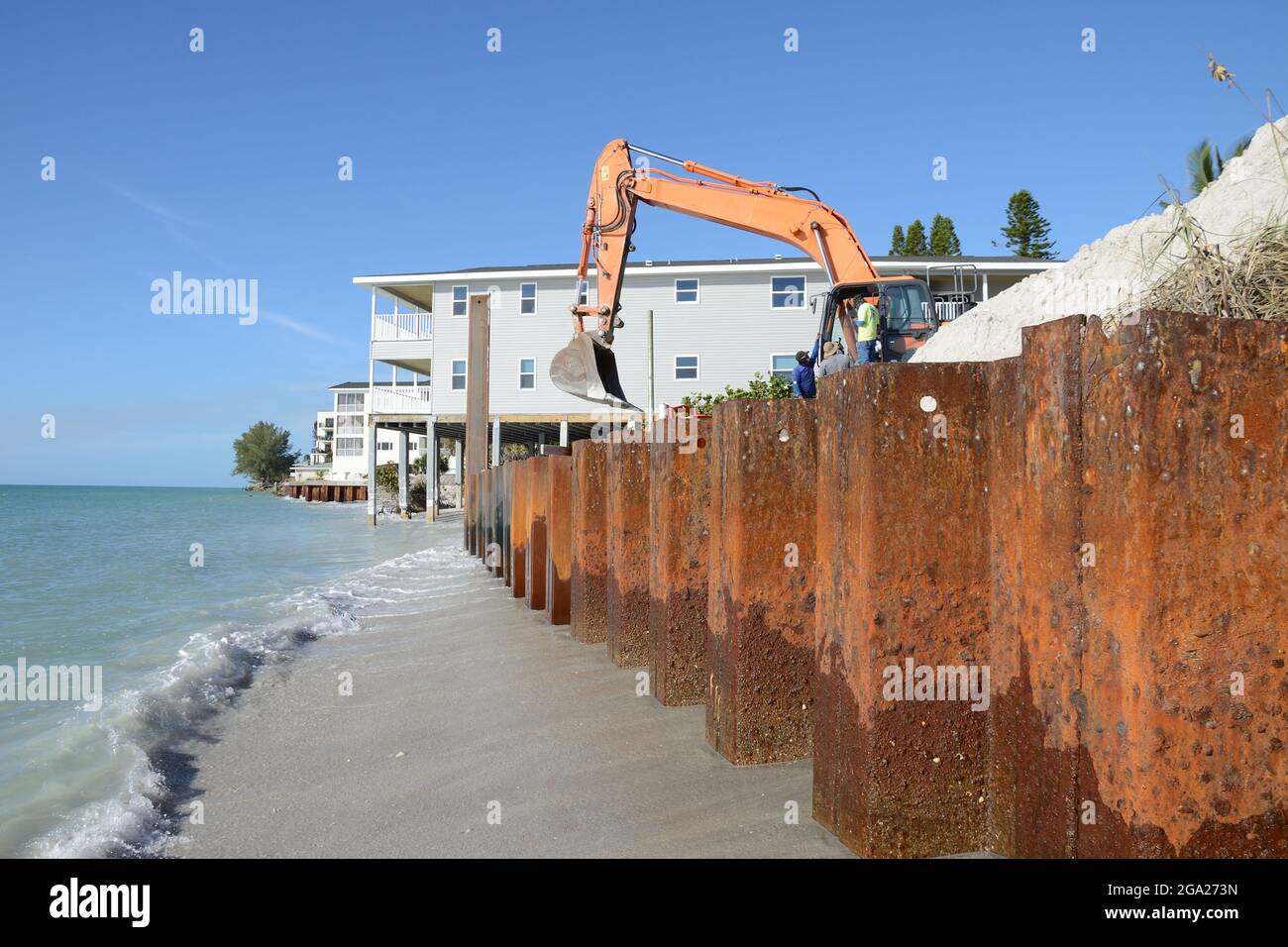 Building Breakwall to stop Erosion Stock Photo - Alamy