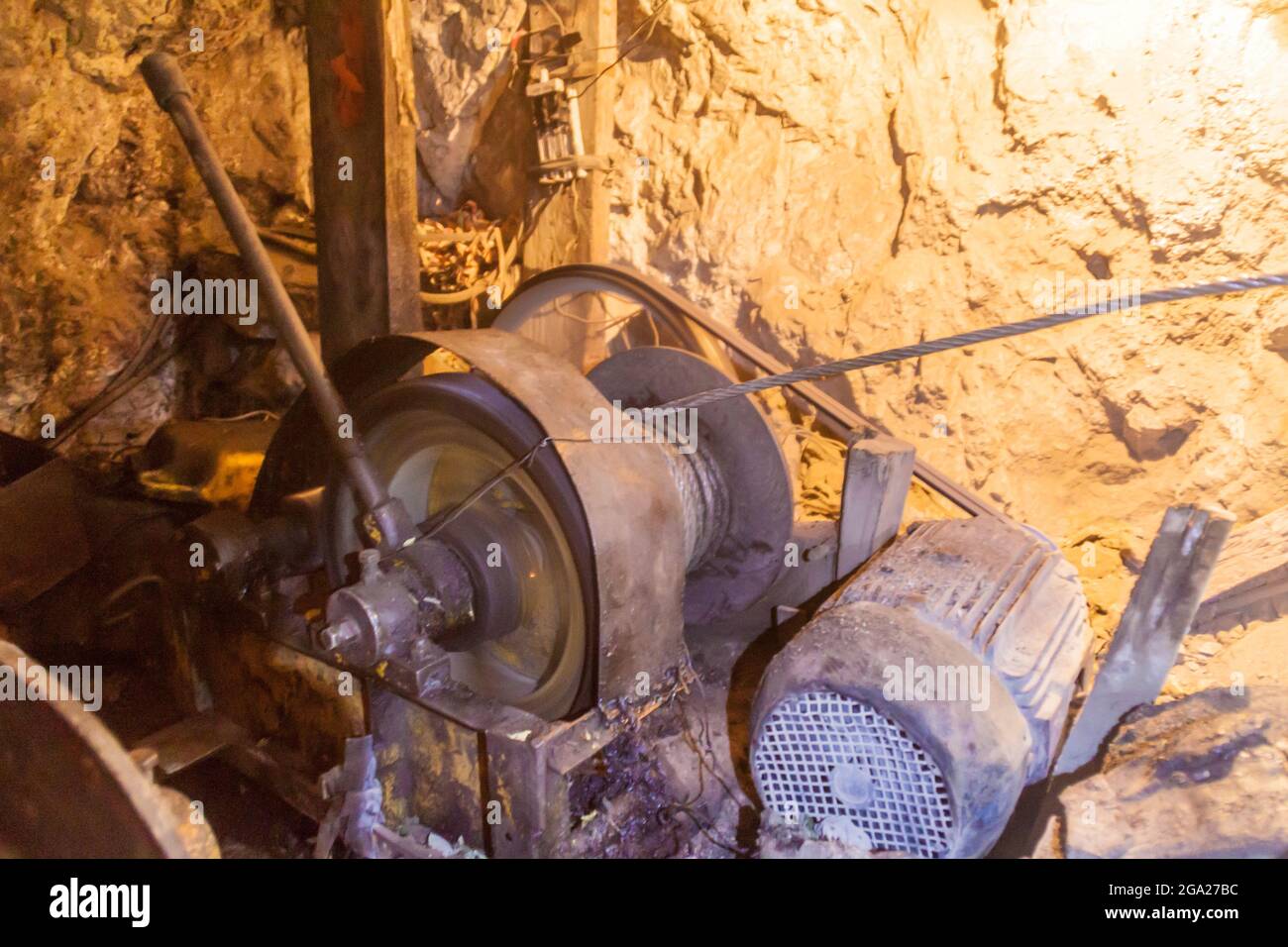 Mine machine inside Cerro Rico mine in Potosi, Bolivia Stock Photo - Alamy