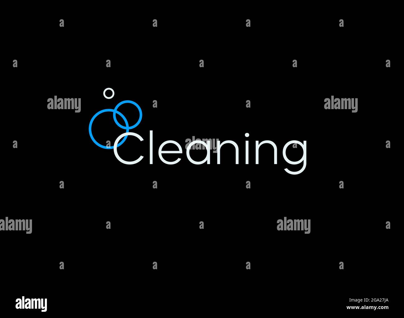 Cleaning logo template, bubbles line minimal vector logo design concept ...