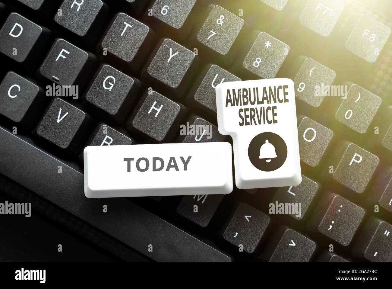 Text sign showing Ambulance Service. Concept meaning emergency response ...