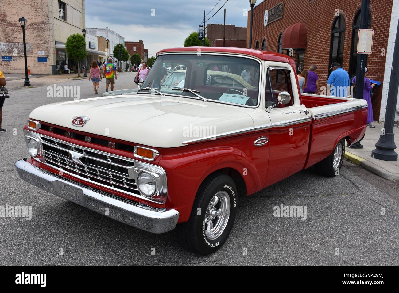 A 1966 F100 Ford Pickup Truck on display at a car show Stock Photo - Alamy