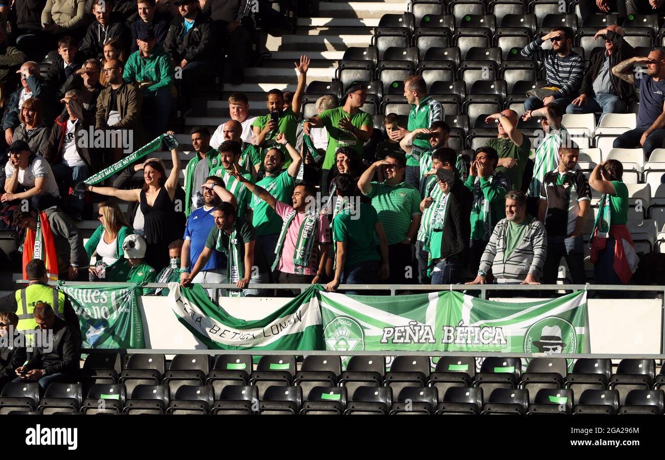 Real Betis fans in the stands during the pre-season friendly match at ...