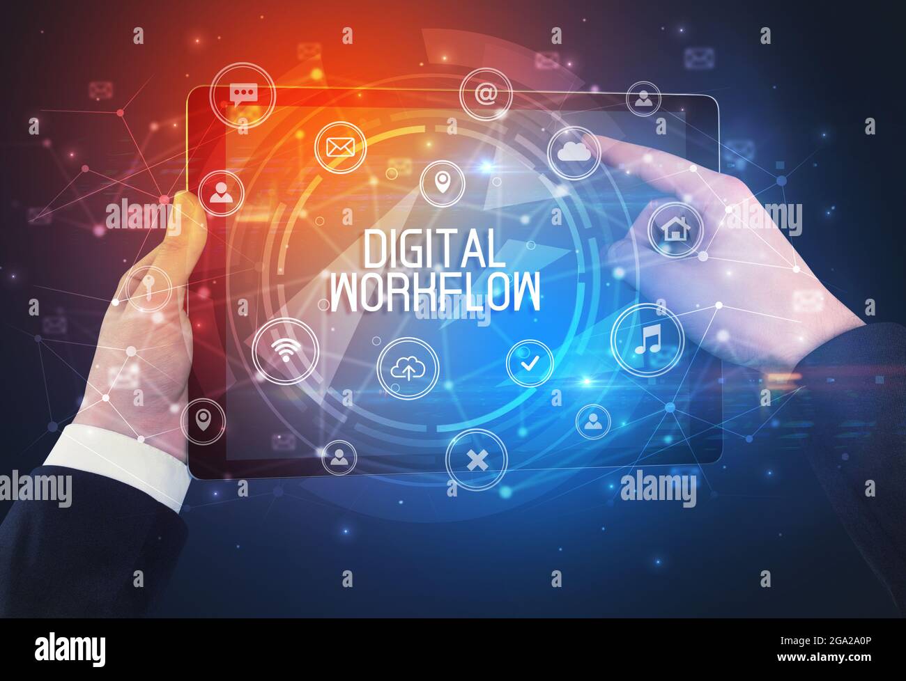 Close-up of a tablet with inscription Stock Photo - Alamy